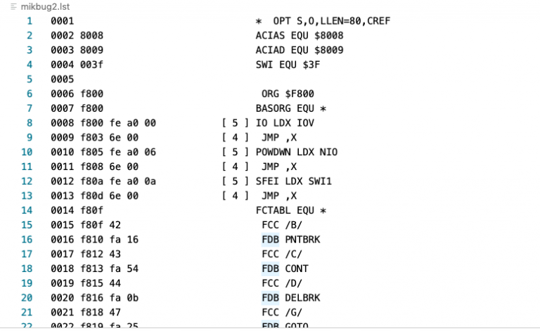 モトローラ6800アセンブラ | KUNINET BLOG