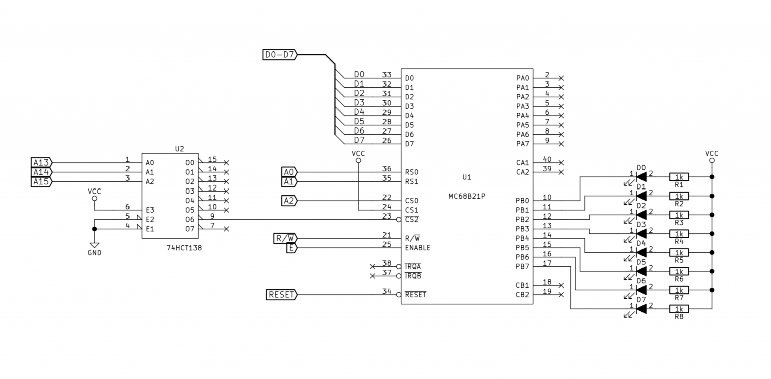SBC6303にPIA(MC68B21P)を接続 | KUNINET BLOG
