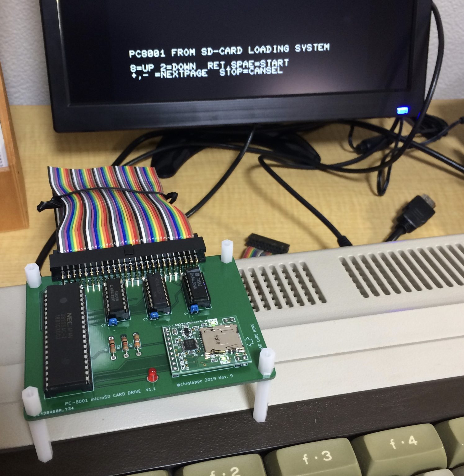 PC-8001(実機)へSDカード (2) MicroSDカードボード | KUNINET BLOG