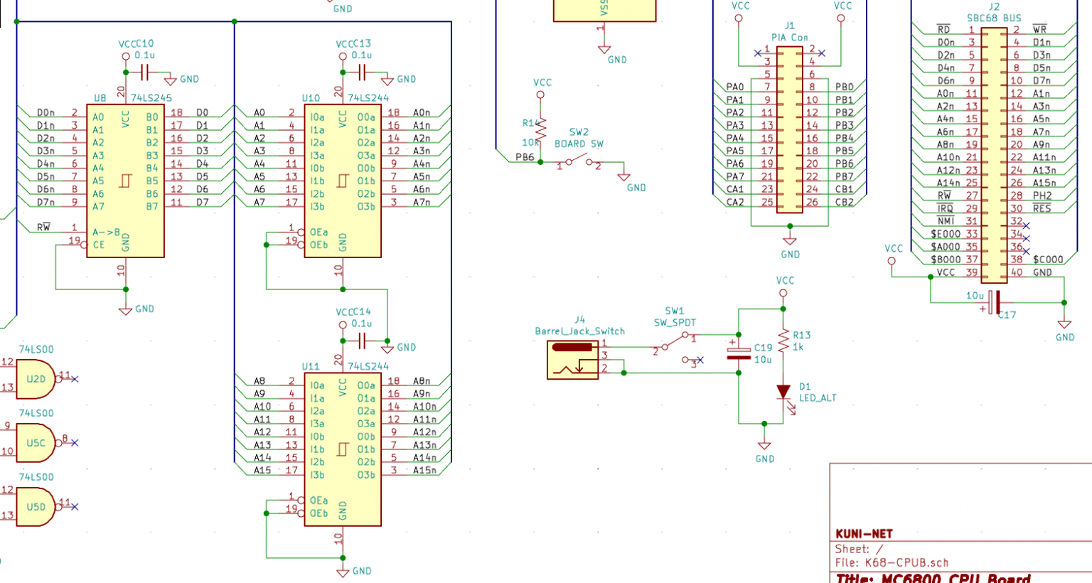 MC6800マイコン CPUボード(1) | KUNINET BLOG