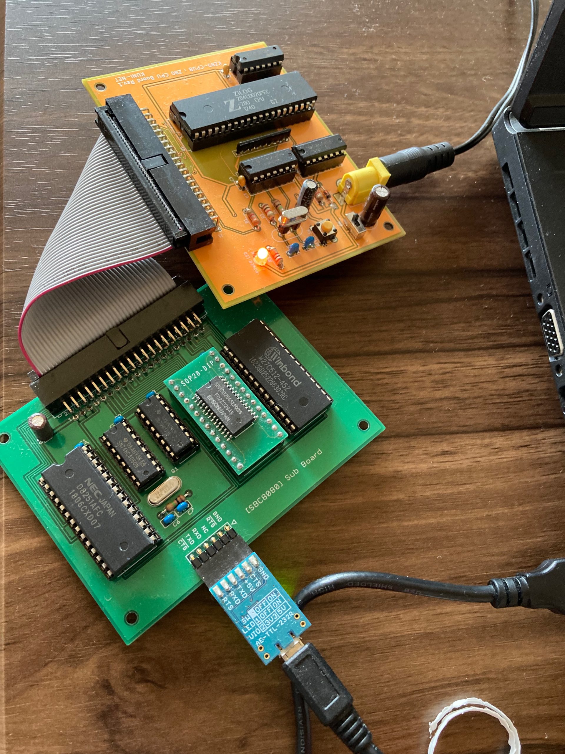 KZ80-CPUBとSBC8080 SUBルーズキットでUniversalMonitorを動かす | KUNINET BLOG