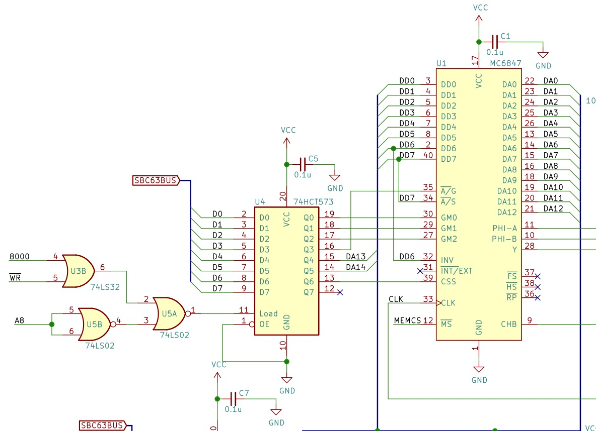 K68-VDG MC6847ビデオボードの描画ノイズ対策 | KUNINET BLOG